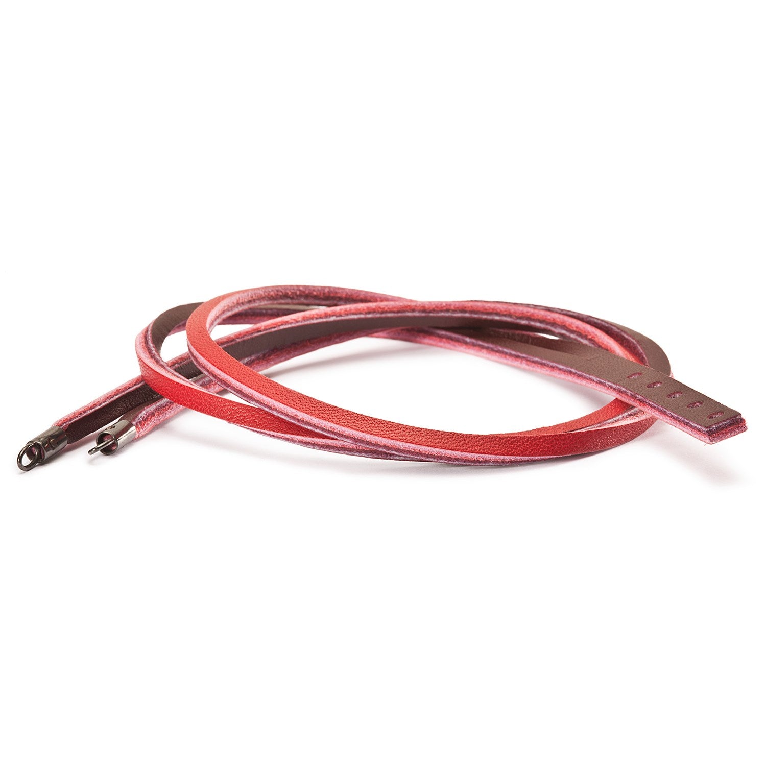 Leather Bracelet Red/Bordeaux – Trollbeads